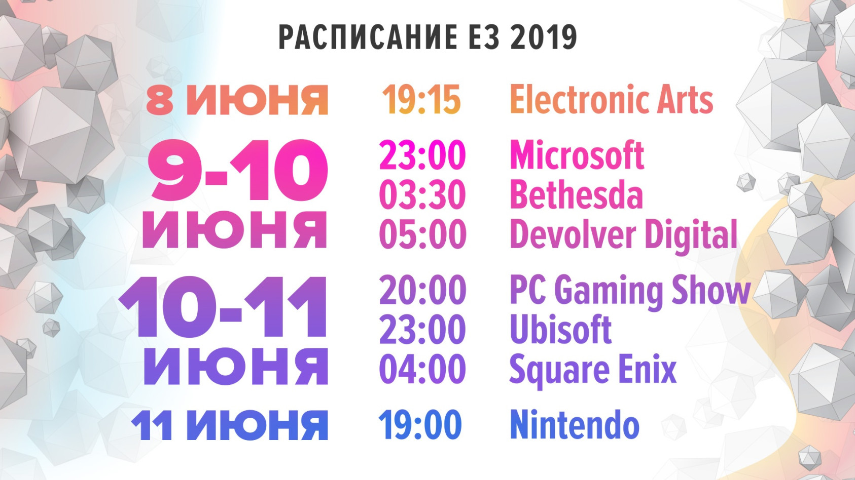 Гайд по E3 2019: расписание, события, предсказания | StopGame