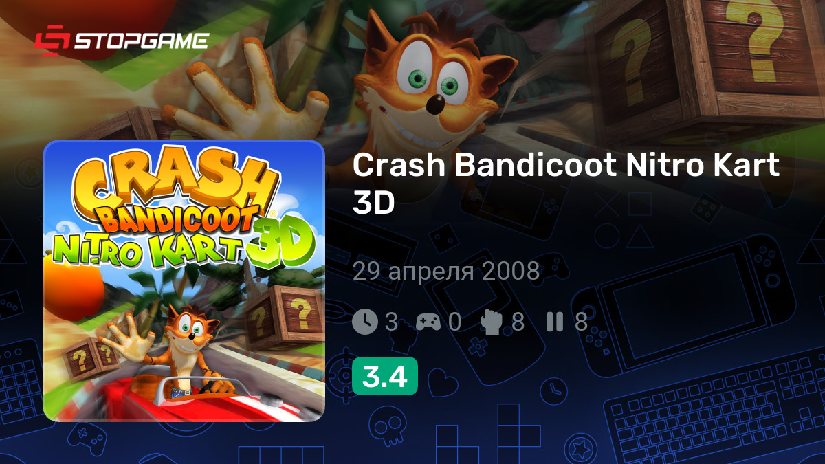 Подборки с игрой Crash Bandicoot Nitro Kart 3D | StopGame