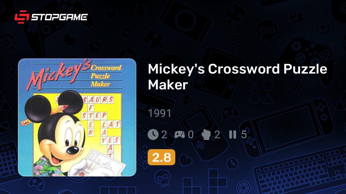 Mickey's Crossword Puzzle Maker — обзоры и отзывы, описание, дата выхода, официальный сайт игры ...