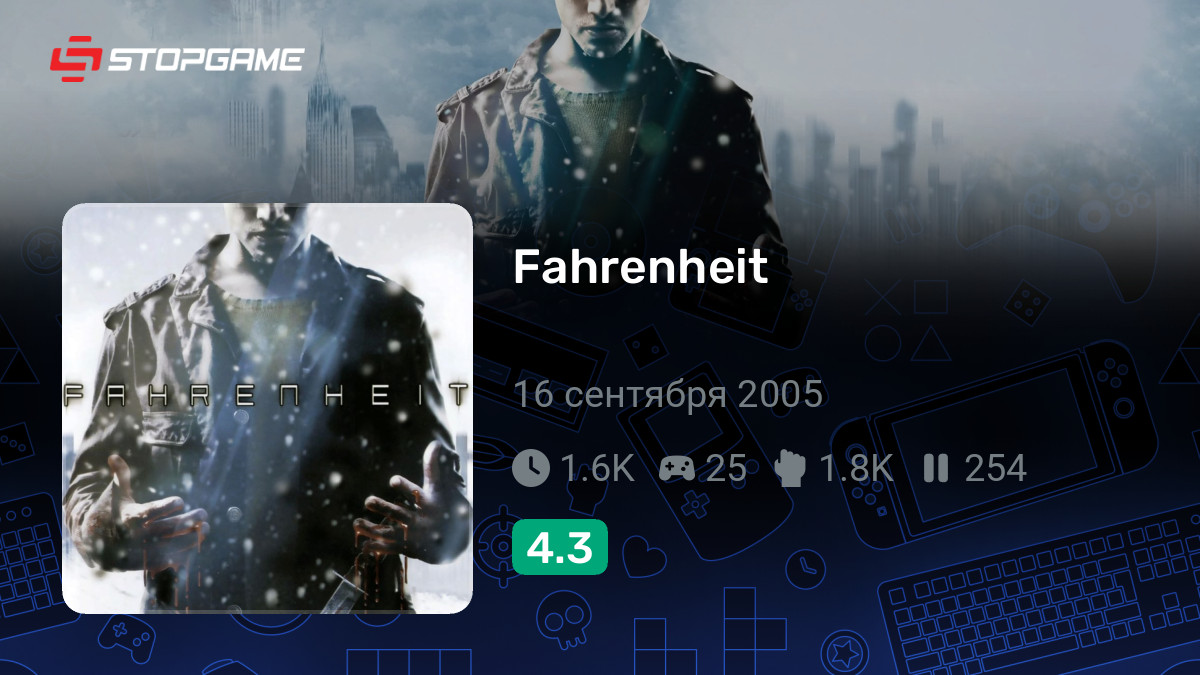 Подборки с игрой Fahrenheit | StopGame